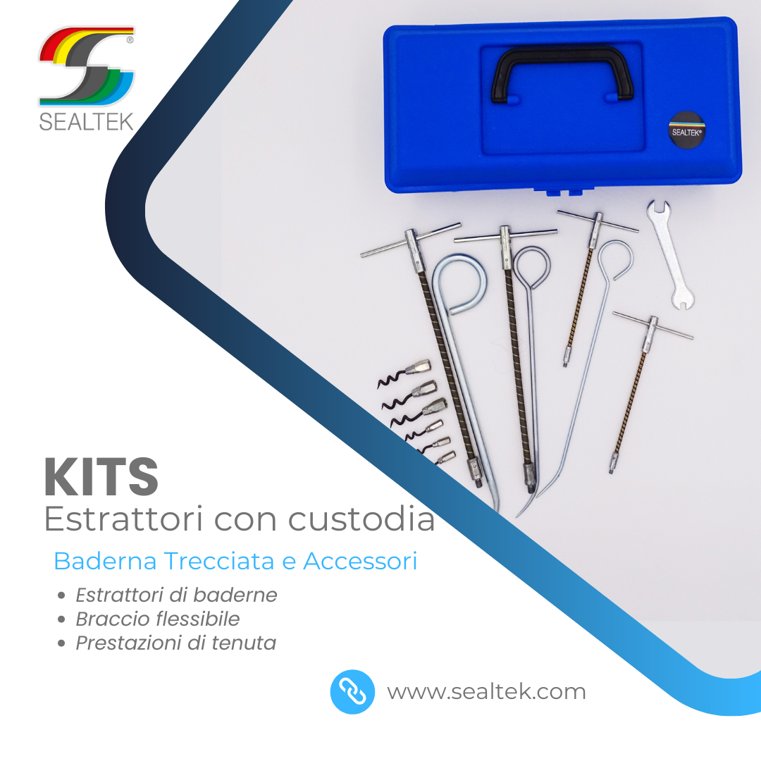 KIT DI ESTRATTORI CON CUSTODIA BADERNA TRECCIATA E ACCESSORI - Sealtek